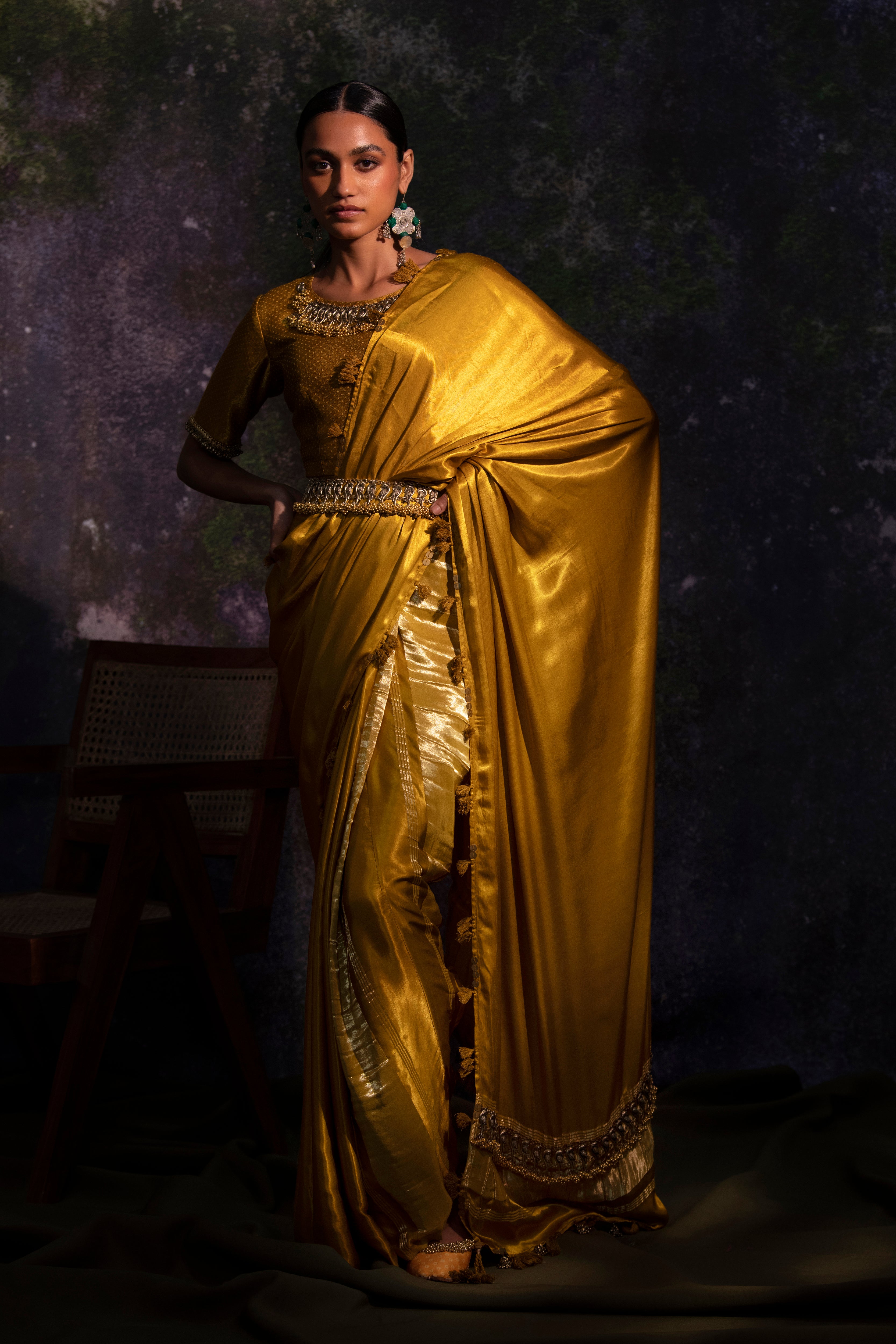 Karya - Mustard Saree
